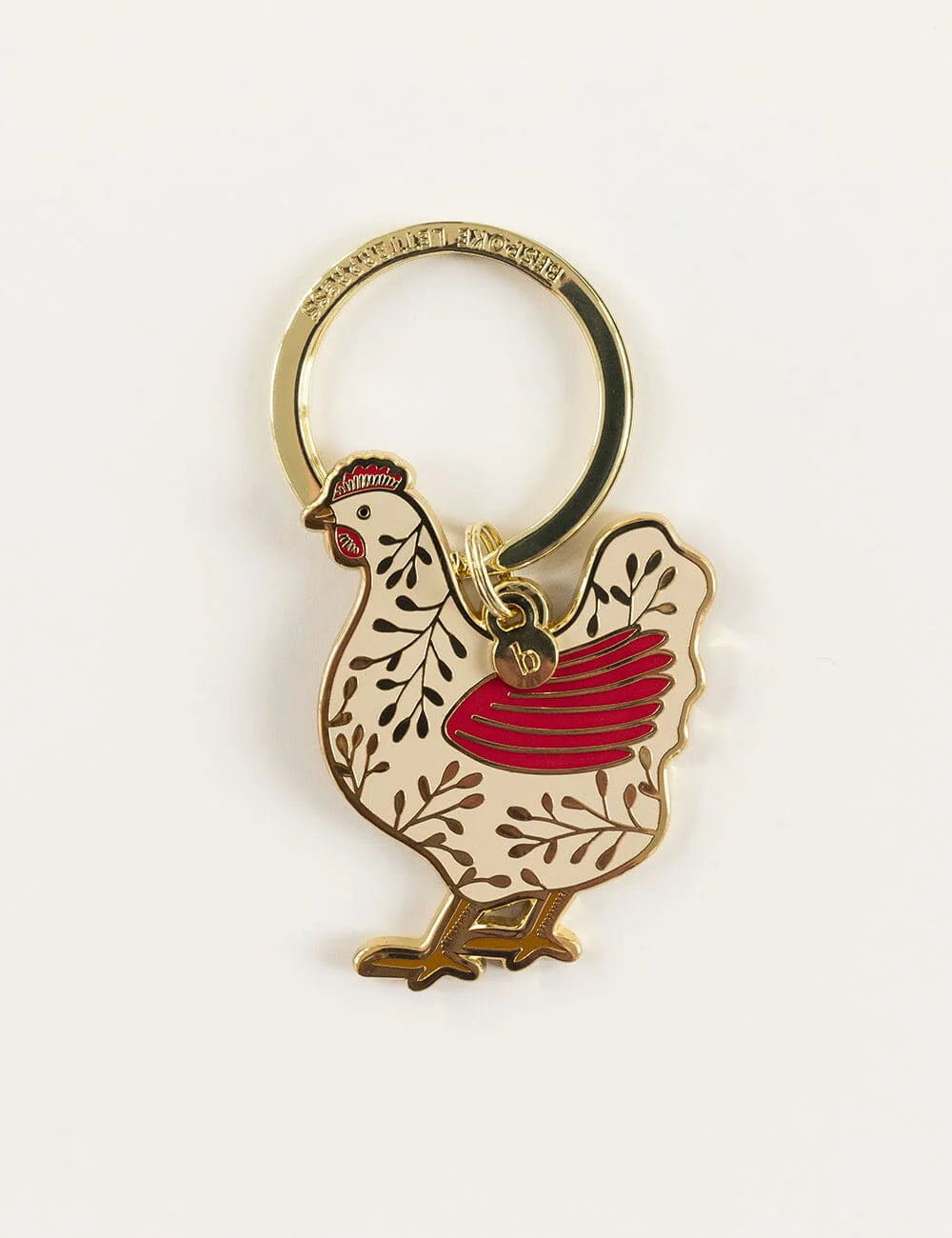 Bespoke Fine Chicken Enamel Keyring – her name was Nola